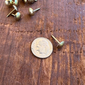 Lot of 15 Brass Tacks - Antique Thumb Tacks - Vintage Brass Furniture ...