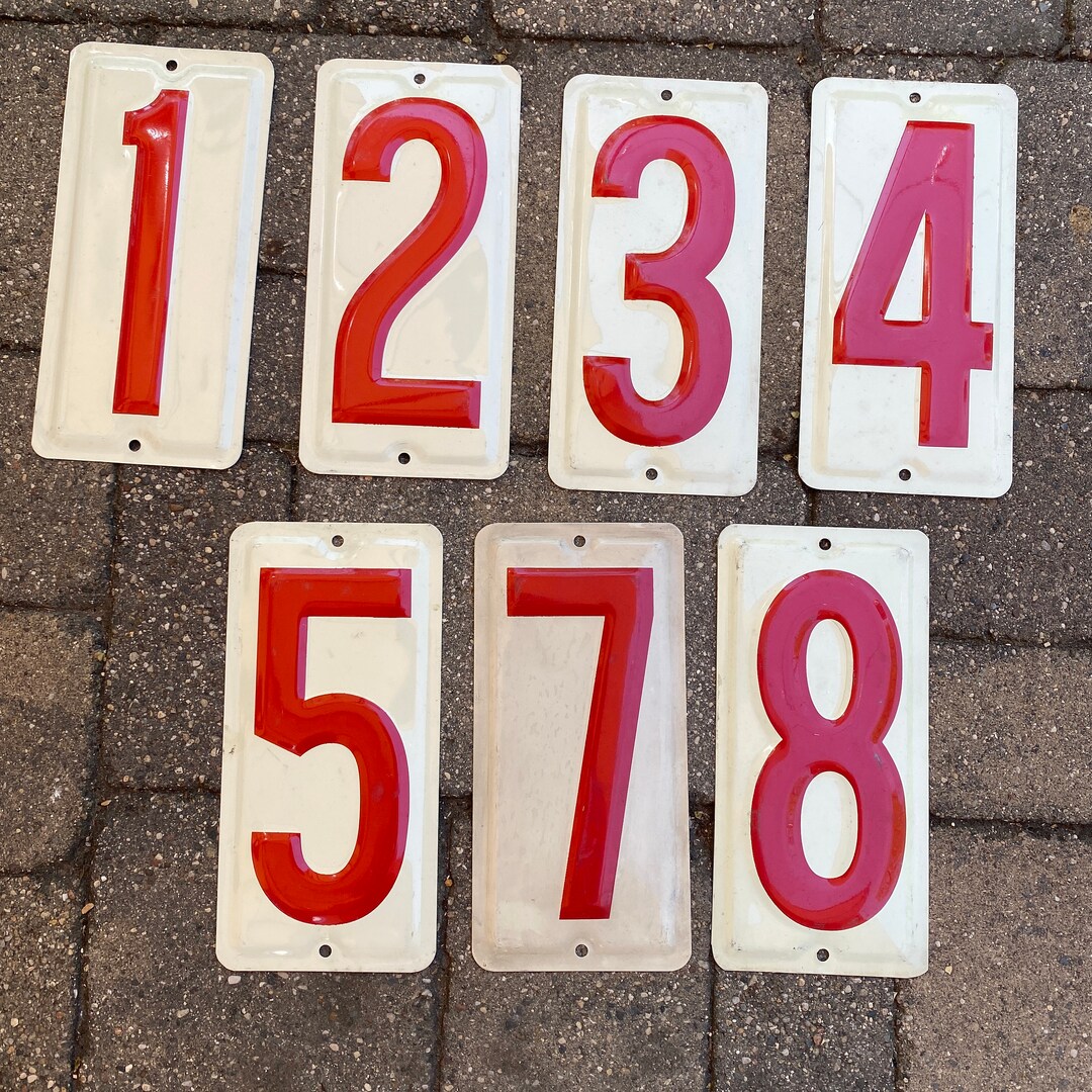 Metal Gas Station Number 10 Off-white Metal Sign Number Gas Station ...