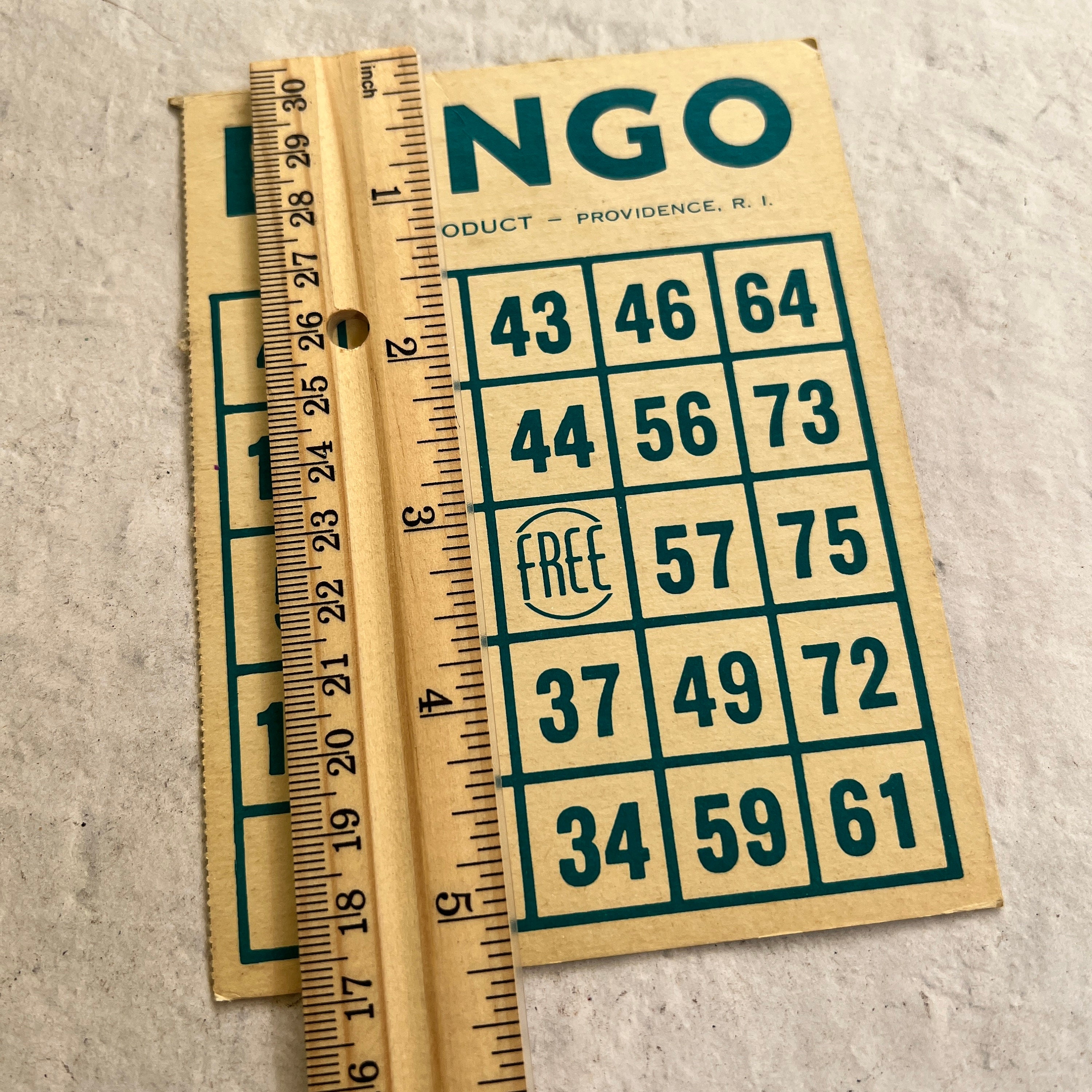 Vintage teal green cardboard Bingo Cards - set of 3 - bingo game pieces ...
