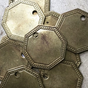 Custom Hand Punched Octagon Brass Tag - Hotel Room Key Tags - Key Fob ...