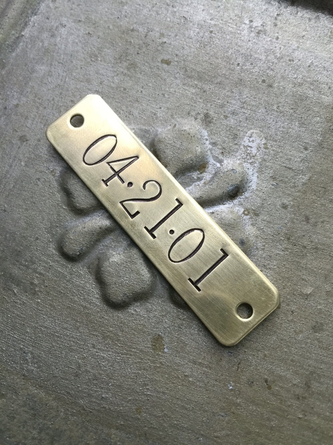Custom Hand Punched Brass Date Tag - Hand Stamped Anniversary Tag - Key ...
