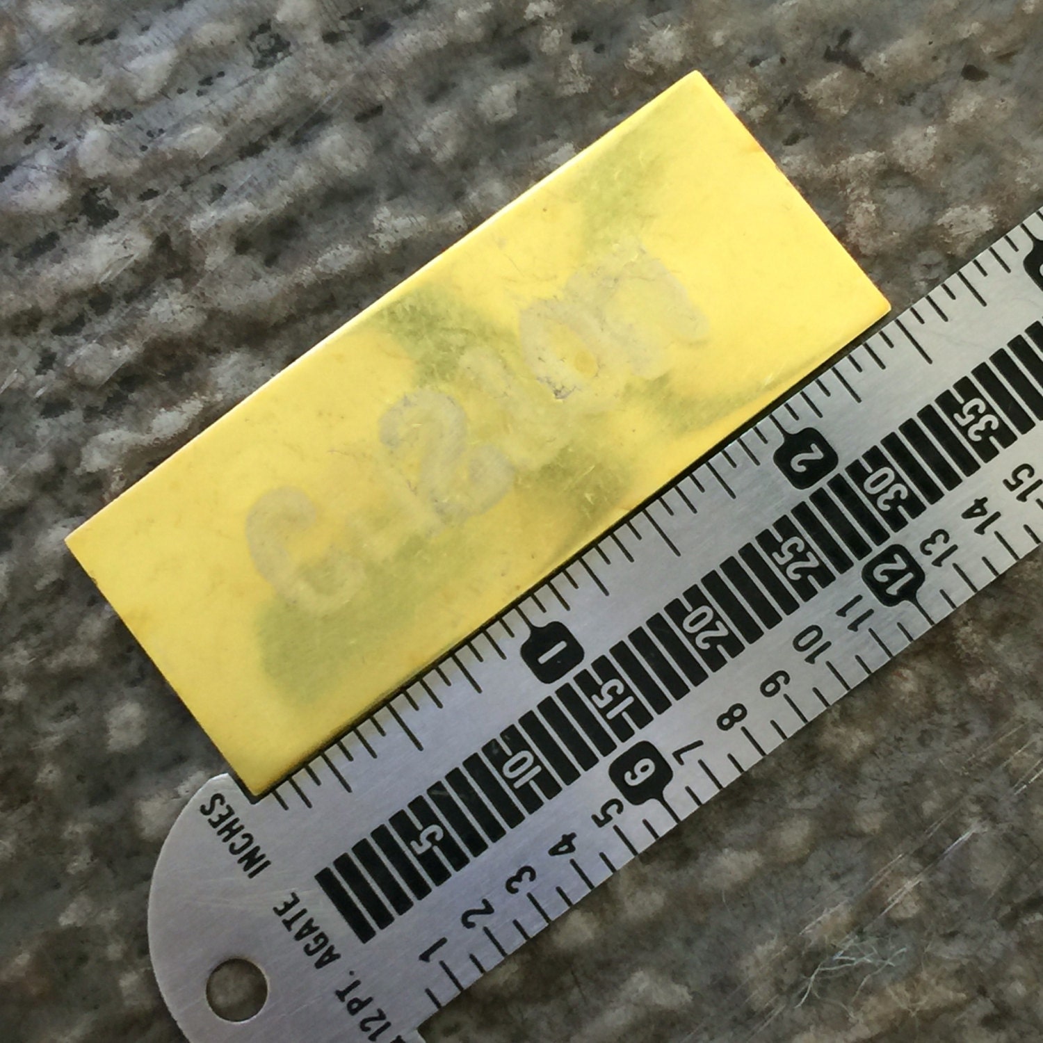 Custom hand punched rectangle brass tag - Hotel Room number Tags ...