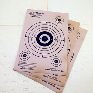 Vintage J.C. Higgins Bullseye Target - Paper 50 Foot Target #6 - Sears ...