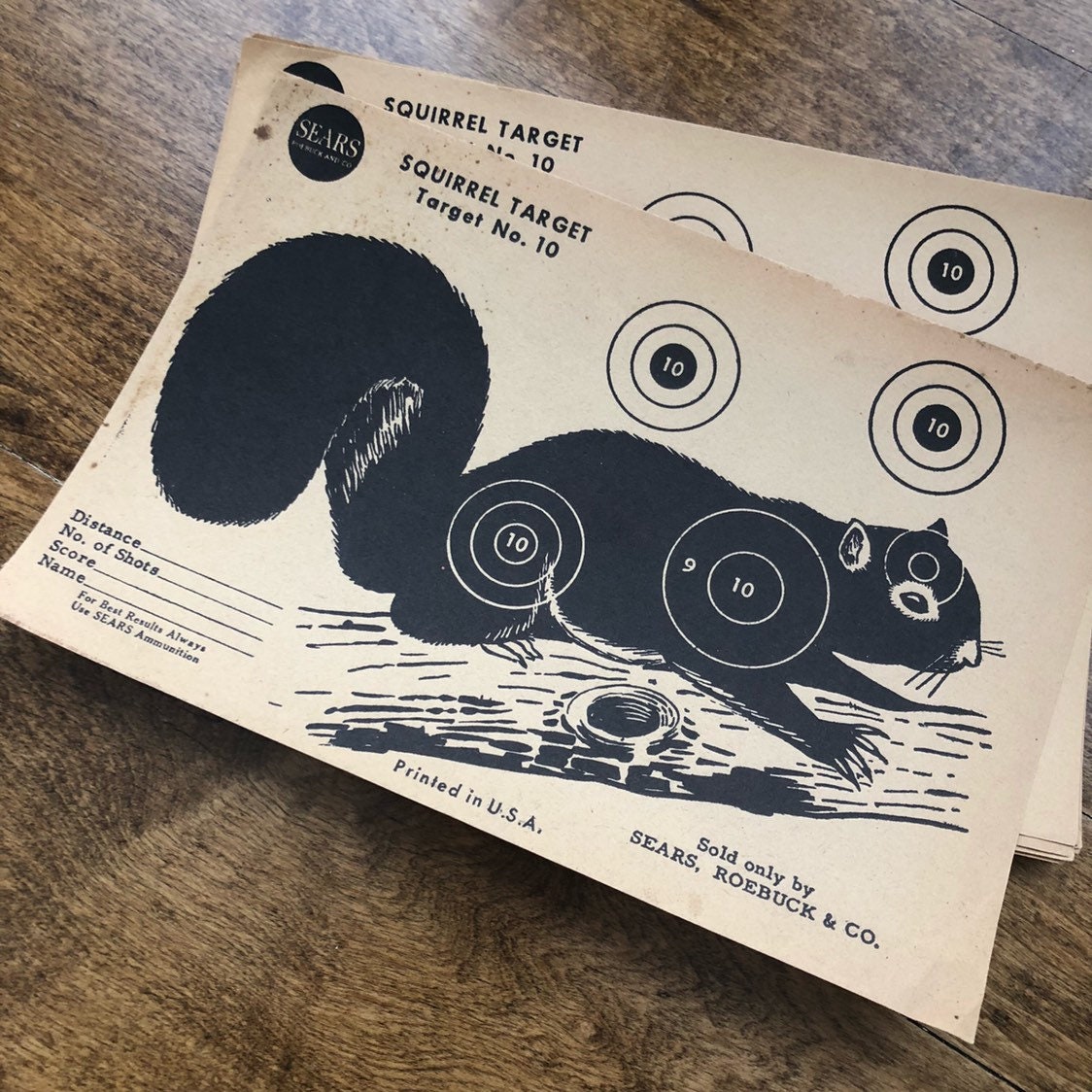 Vintage Sears Squirrel Target - Paper Target No. 10 - Sears Roebuck ...