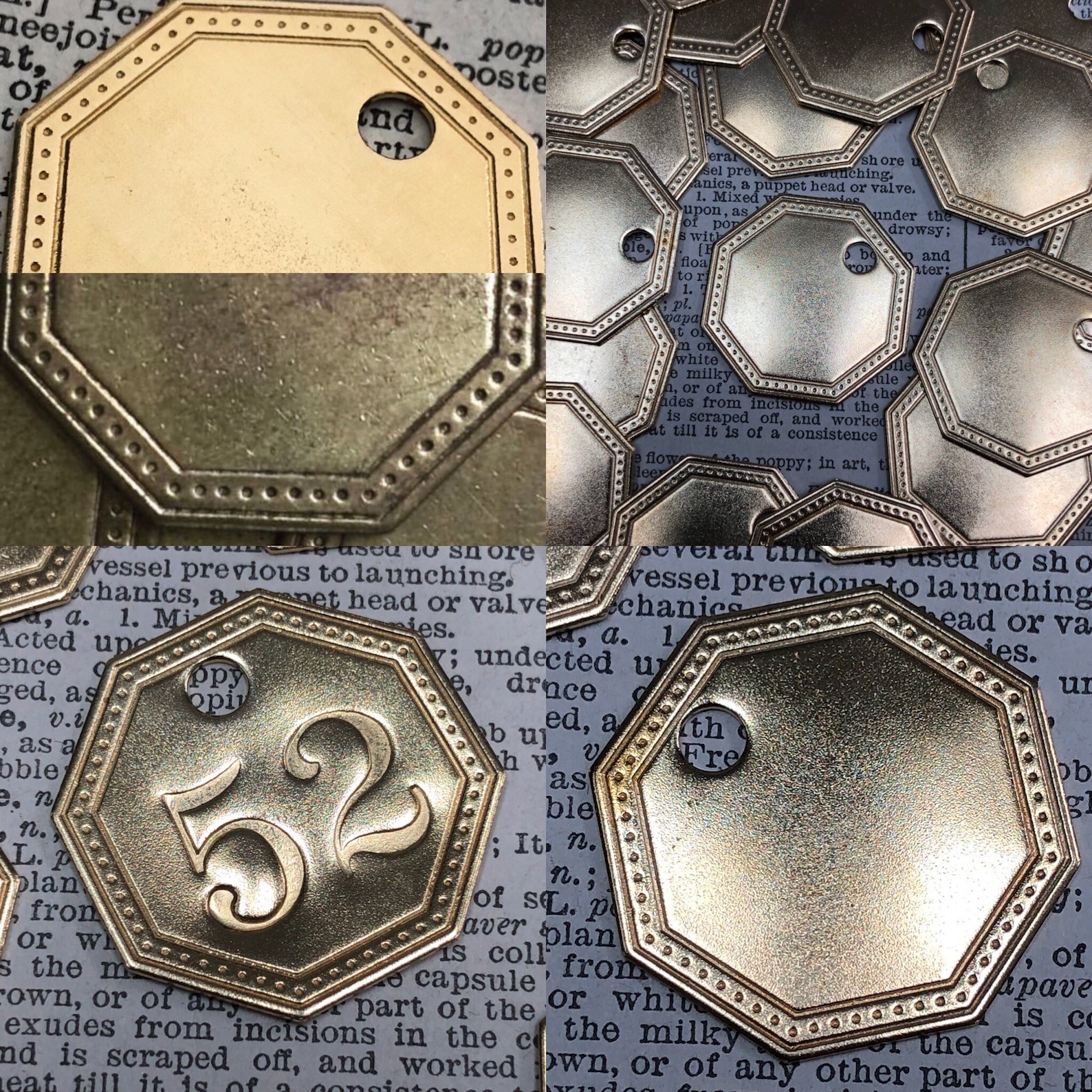 Custom Hand Punched Octagon Brass Tag Hotel Room Key Tags - Etsy