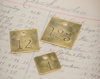 Hotel Room Number and Key Brass Tags Set Custom Hand Punched - Etsy