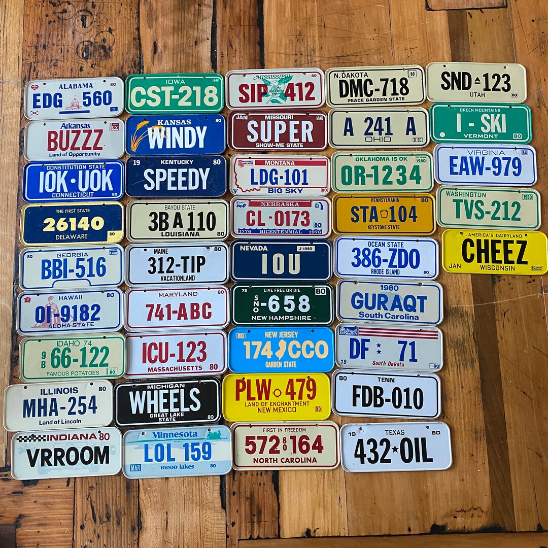 Vintage 1980 Bike License Plates - Choose Your State - Bike Plate ...