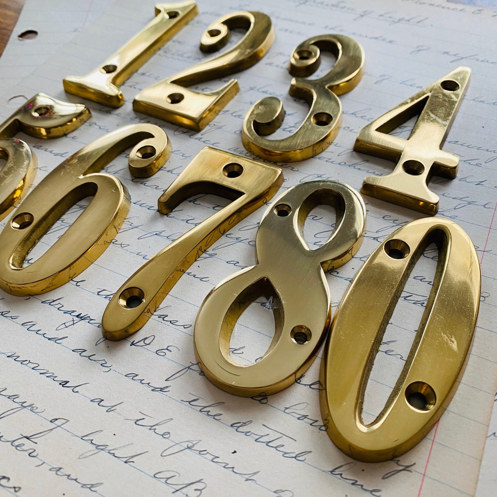 Vintage 3" House Numbers - Your Choice Brass House Number - Salvaged ...