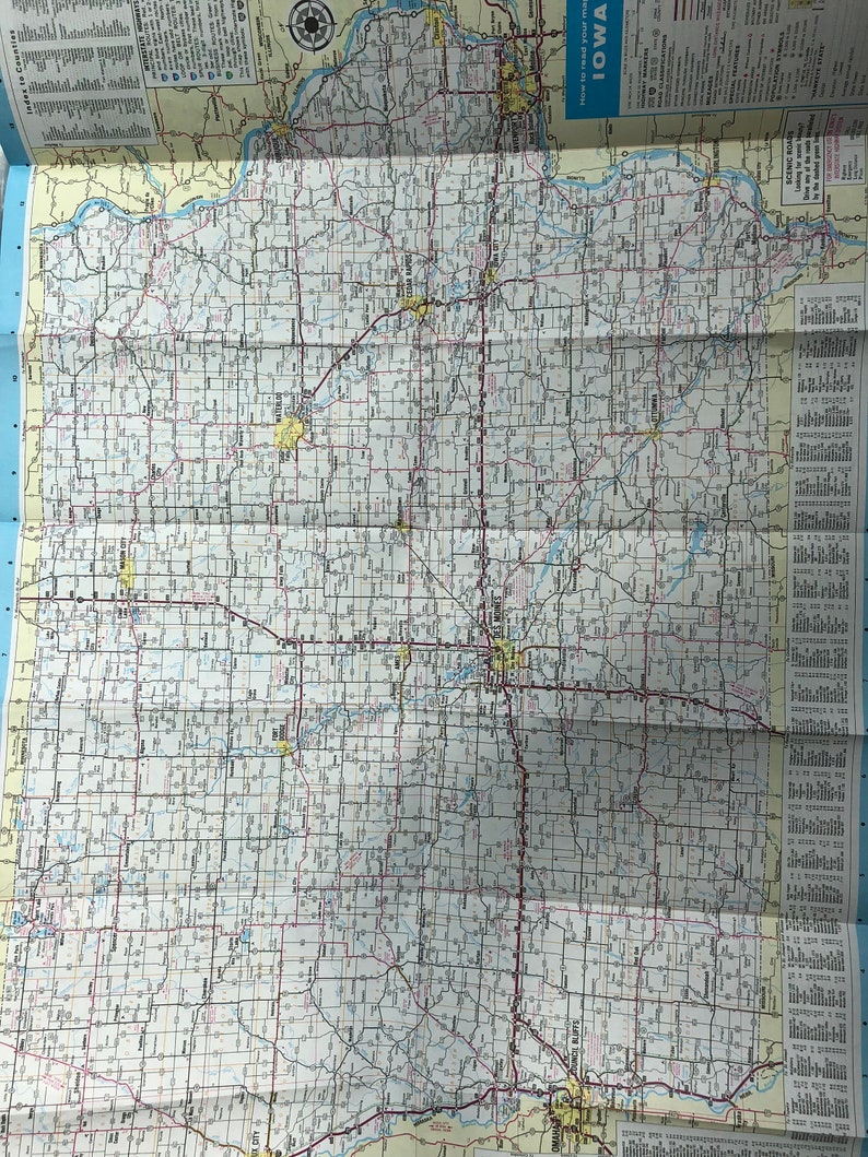 Vintage Paper Map - 1980's Map - Your Choice - MN IA or MI - Etsy