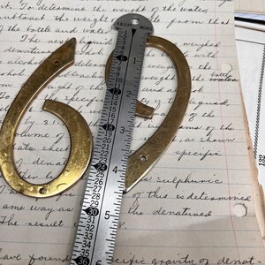 Vintage House Numbers - Brass House Number 6 or 9 Six Nine - Salvaged ...