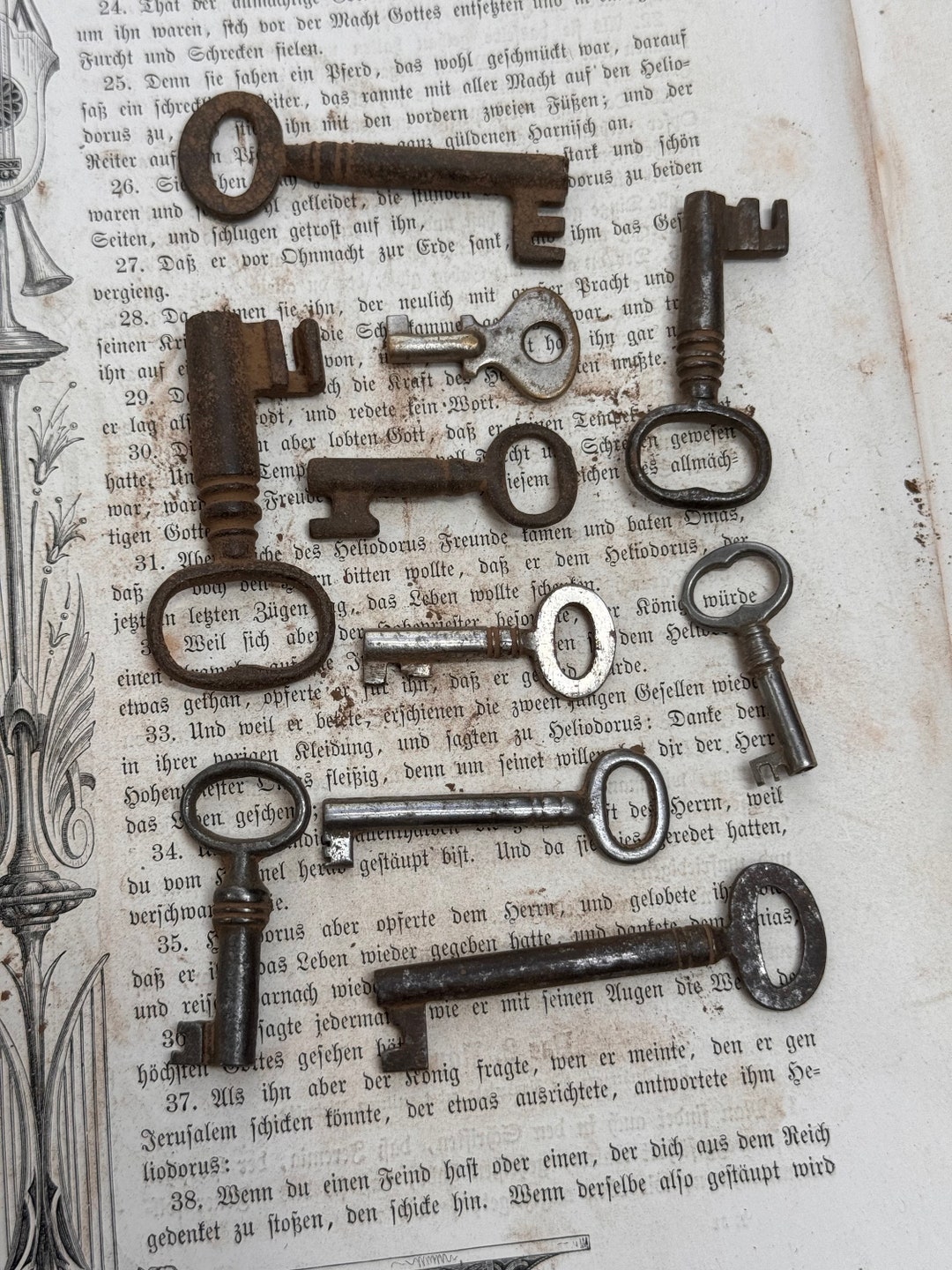 Lot of 10 Authentic Skeleton Keys Antique Skeleton Key Vintage Skeleton ...