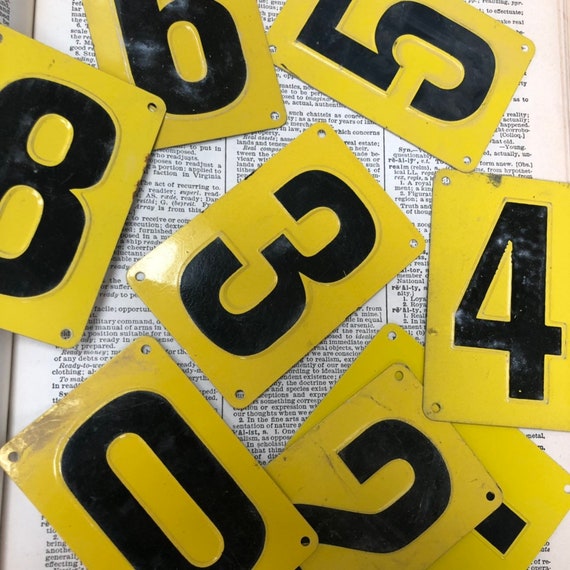 Yellow aluminum School bus number plates reflective number | Etsy