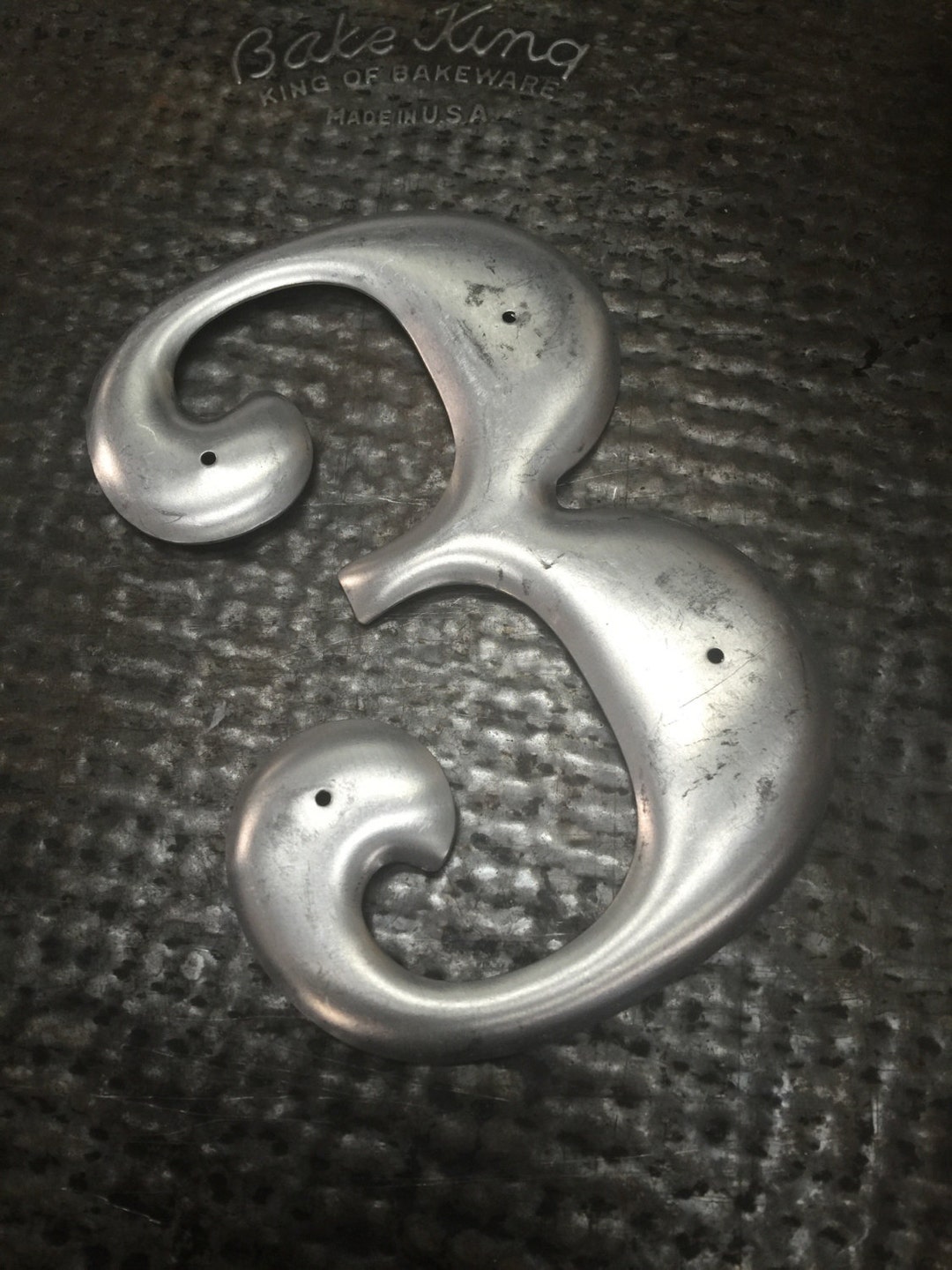 Number 3 Industrial Metal Numbers 6" - Metal Numbers – Salvaged Address ...