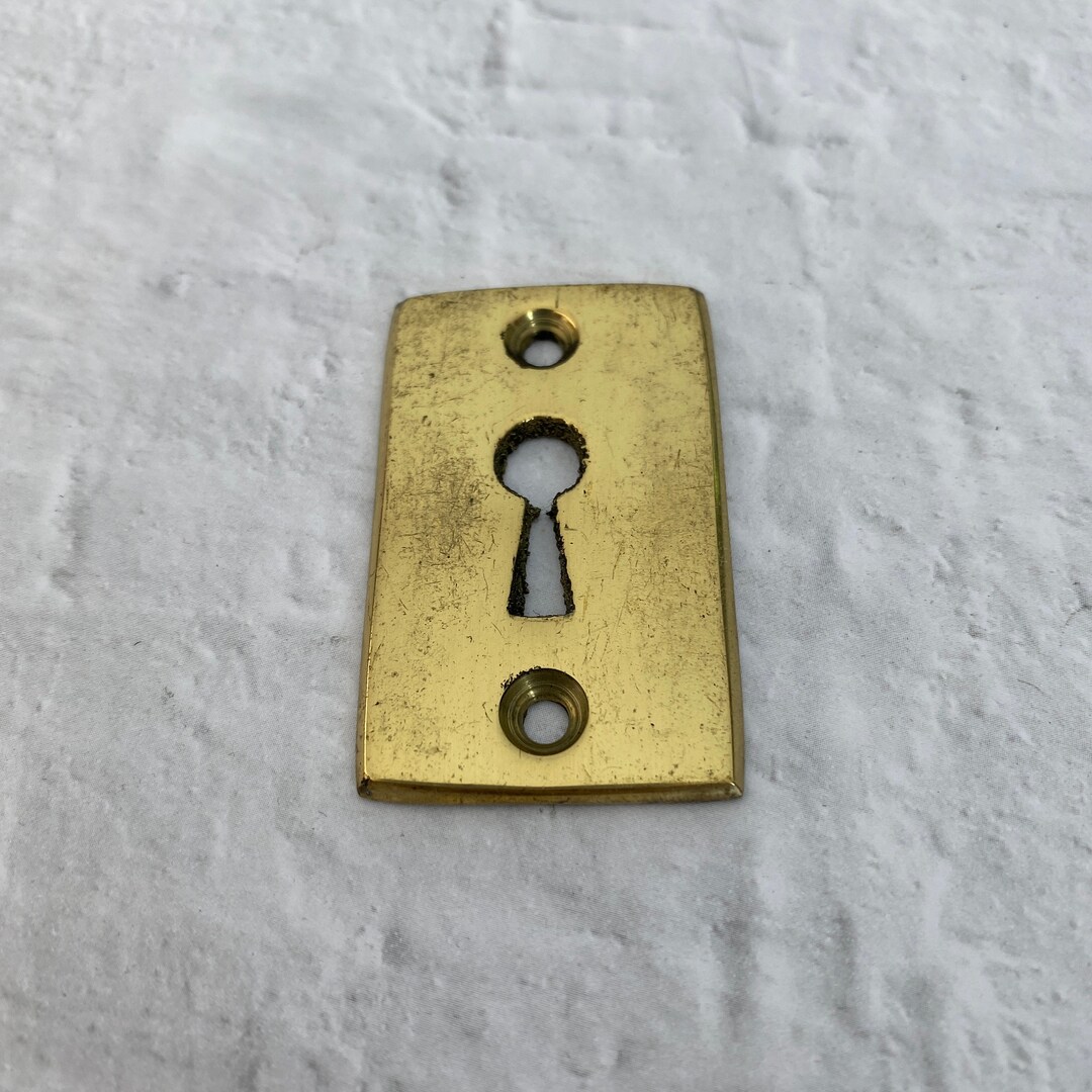 Vintage Brass Keyhole Escutcheon - Made in NZ -small Brass Metal Key ...