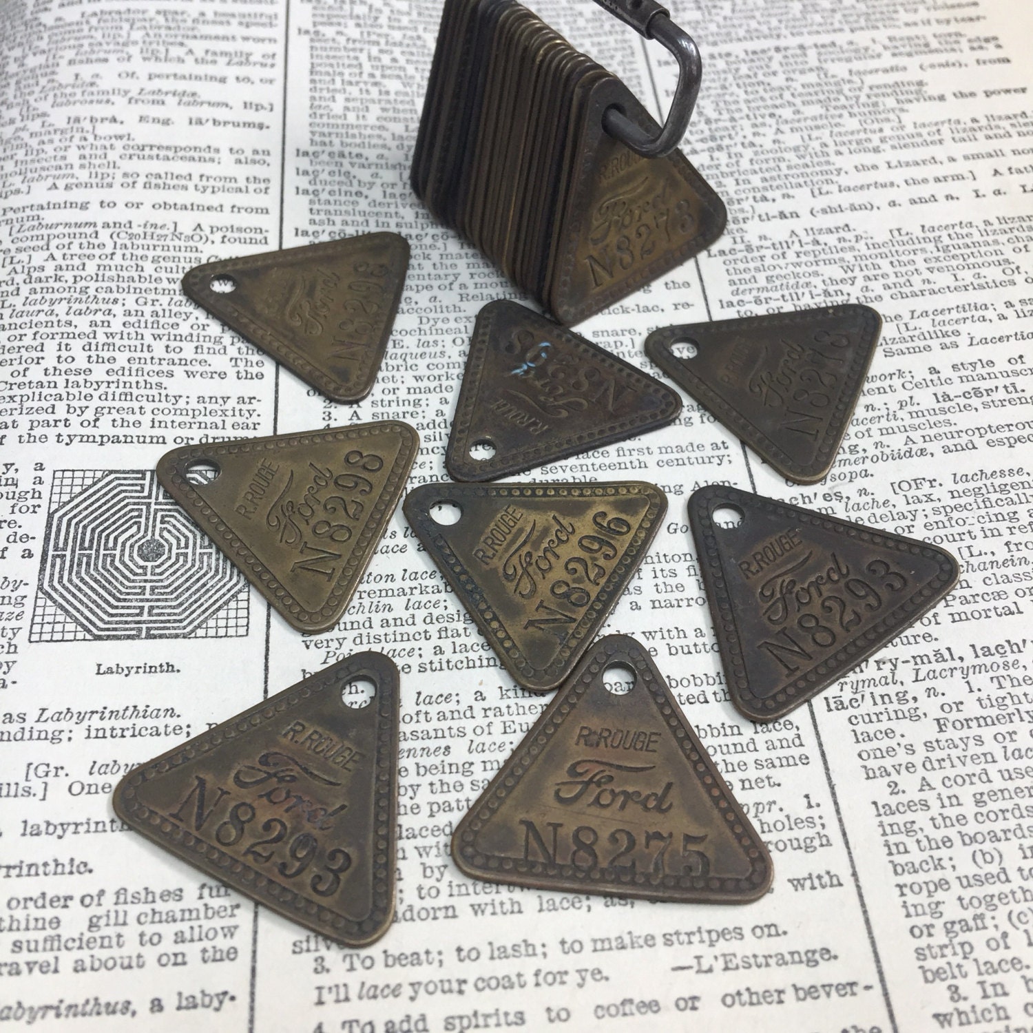 Vintage brass Ford tool tag authentic auto brass key fob | Etsy