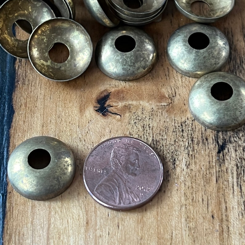 Set of 100 - Antique Brass Screw Caps - Vintage Furniture Tacks ...