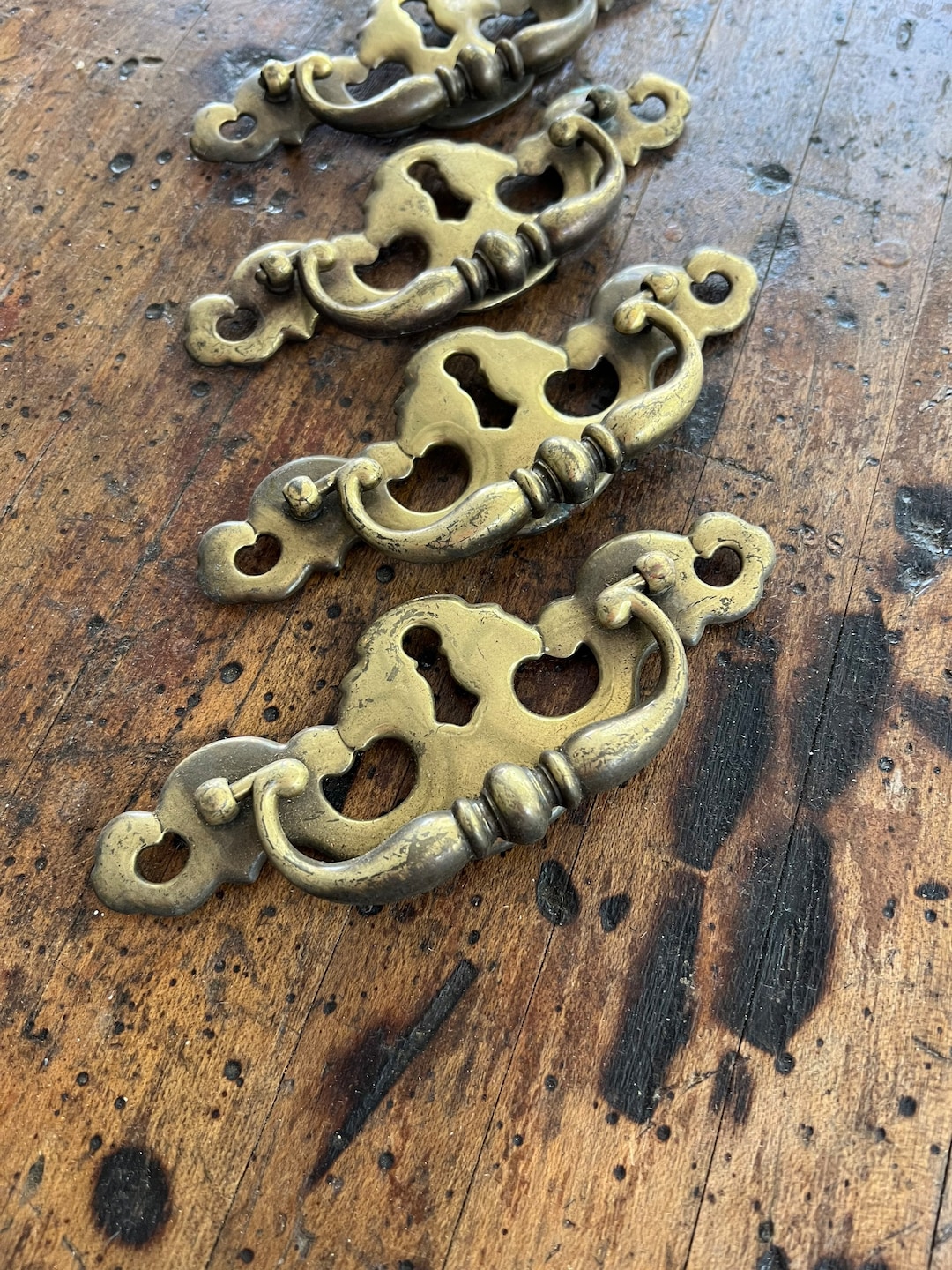 Vintage Brass Drawer Pull - Chip and Dale Handle - Door Pull - Antique ...