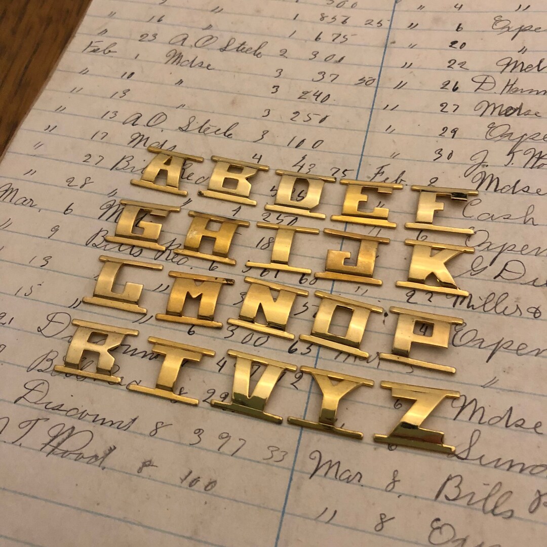 Vintage Brass Initial Charm - Block Letter Mid-century Monogram - Old ...