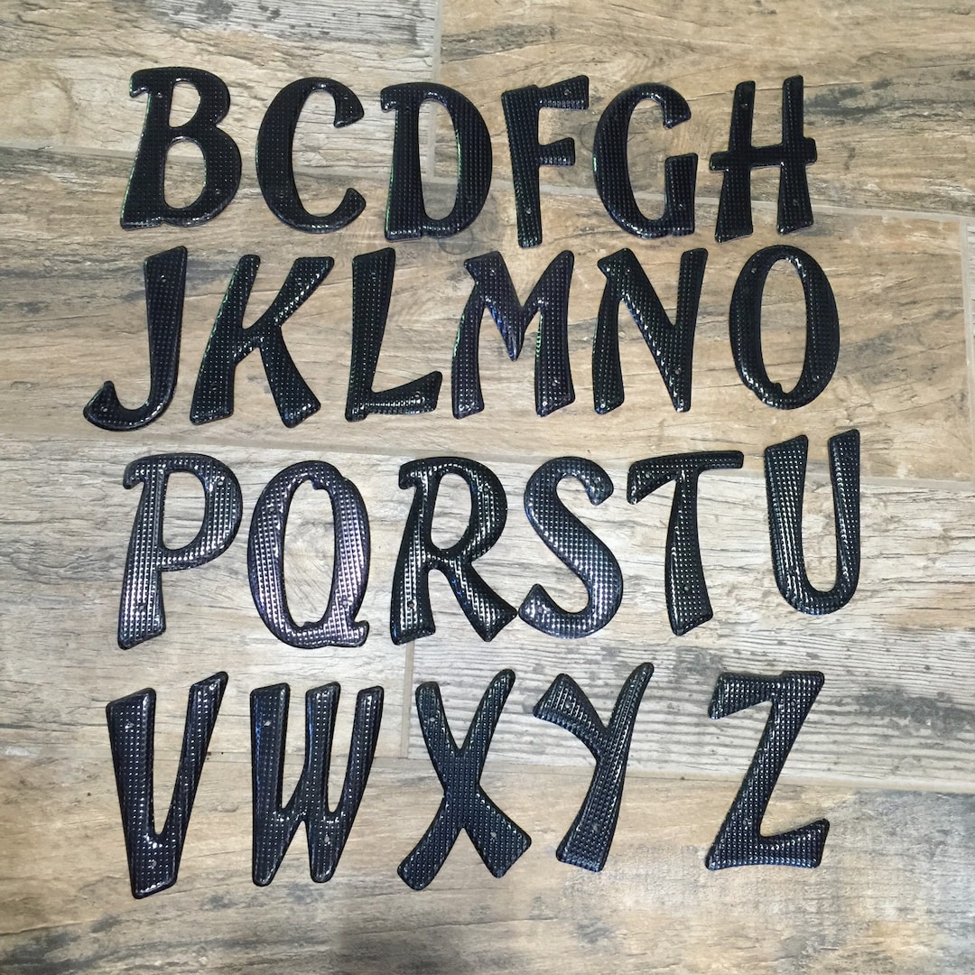 Vintage Black Metal Letters - 3.5" Textured Letter– Telephone Pole ...