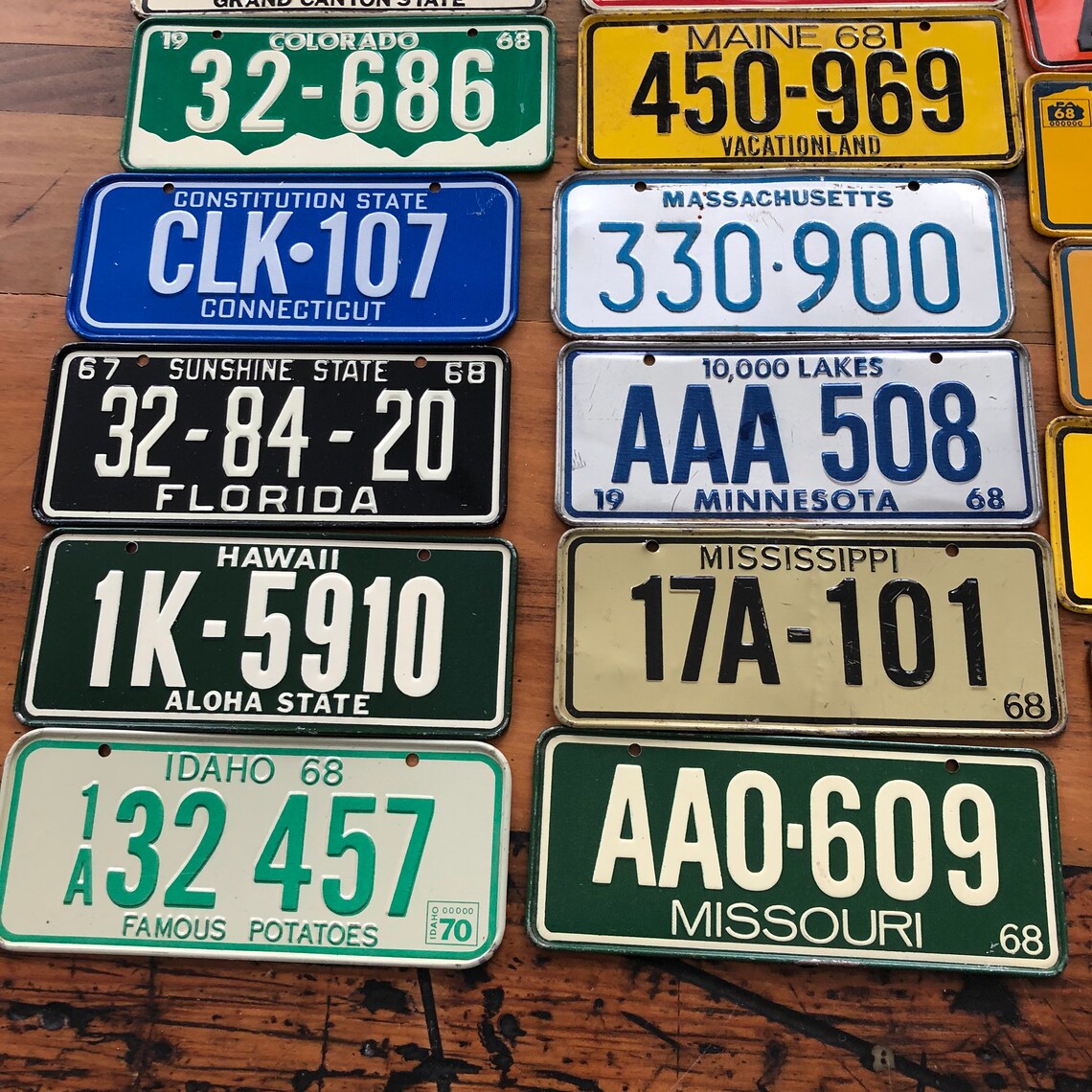 Vintage 1968 Bike License Plates Choose Your State Bike | Etsy