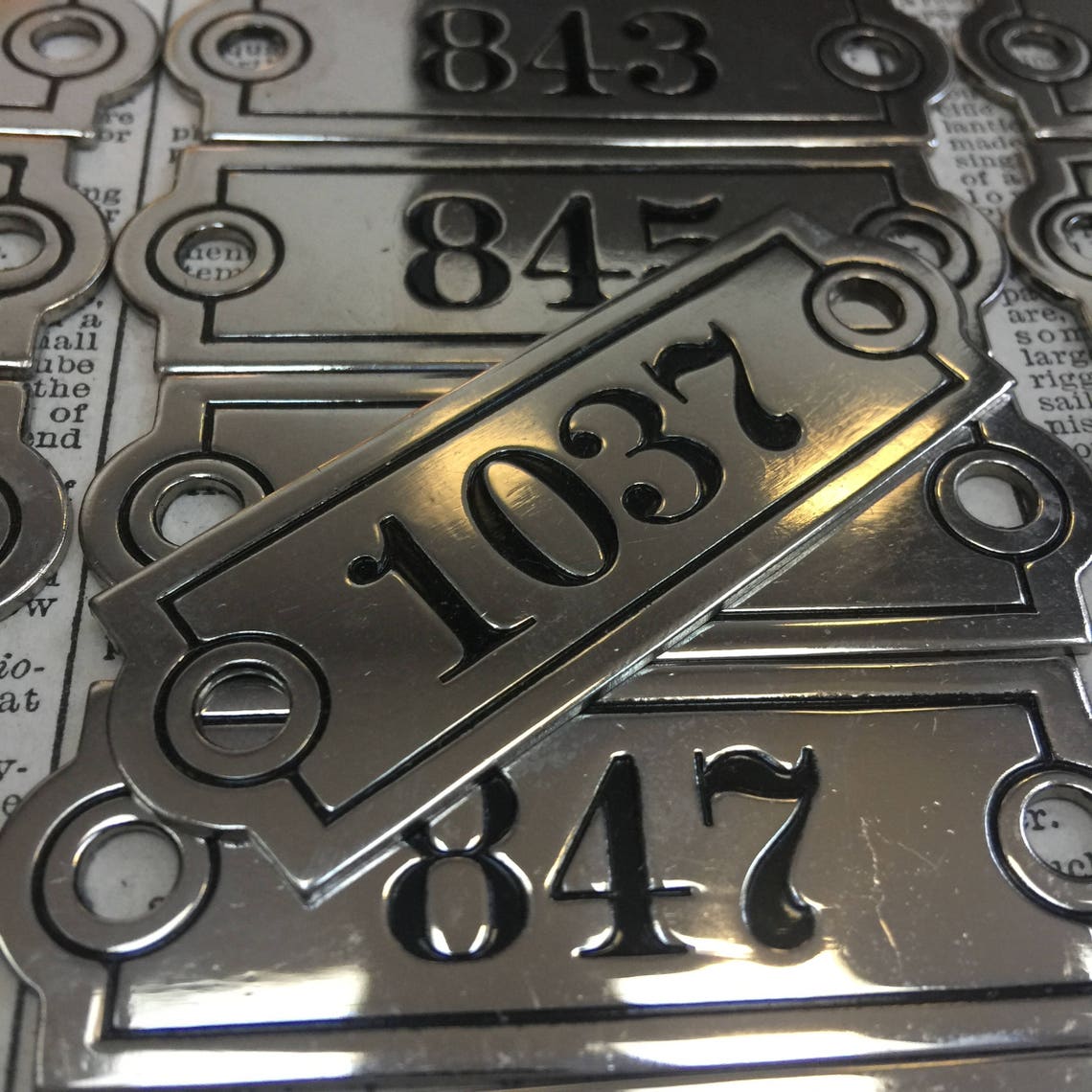 Antique Nickel Plated Brass Locker Number Plate or Locker Tag | Etsy