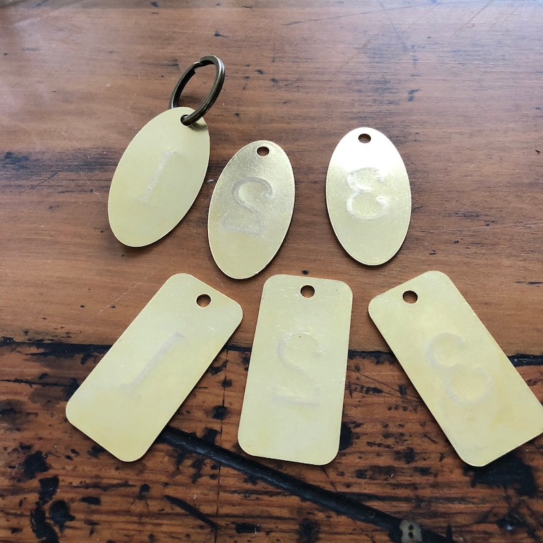 Hand Punched Brass Numbered Tags Custom Numbered Locker Tags - Etsy Sweden