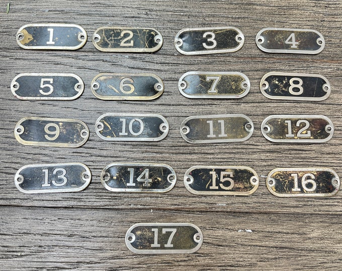 Vintage Locker Numbers - Locker Basket Numbers - Numbered Tags -theater ...