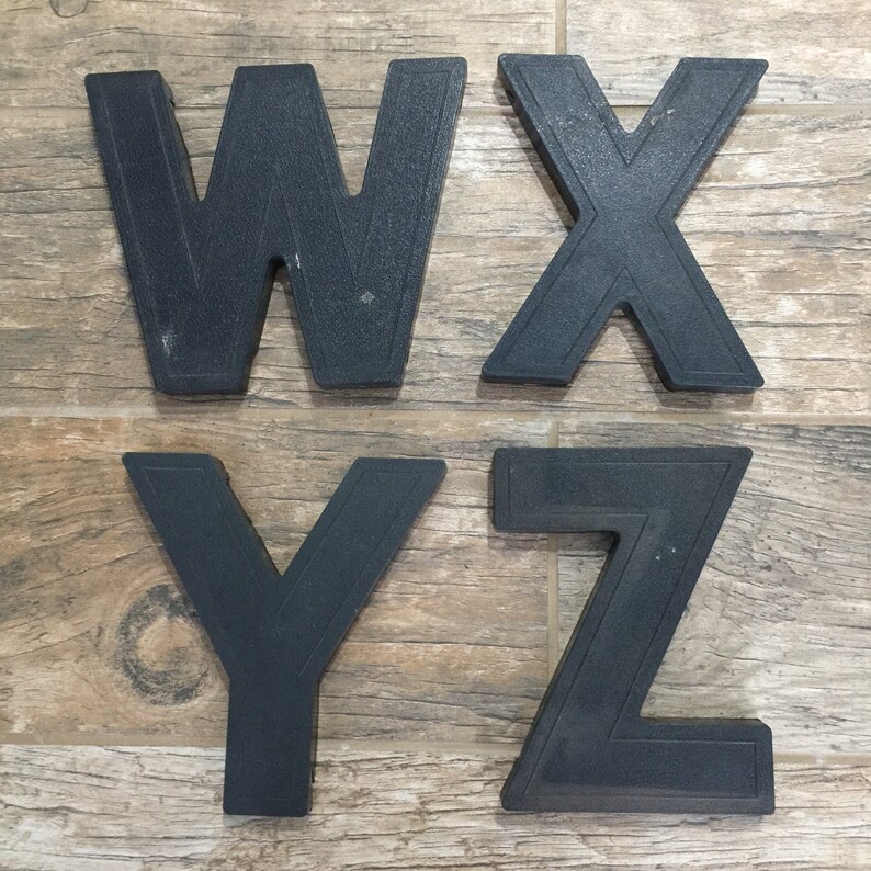 Vintage Black Plastic Marquee Letters B Z Available plastic - Etsy