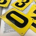 Yellow Aluminum School Bus Number Plates Reflective Number Salvaged ...