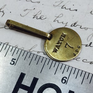 Antique Numbered Watch Repair Brass Tags - Vintage Room Key Tags - Tool ...