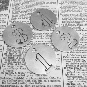 Round Silver Aluminum Numbered Tag - Industrial Silver Key Tag - Room ...