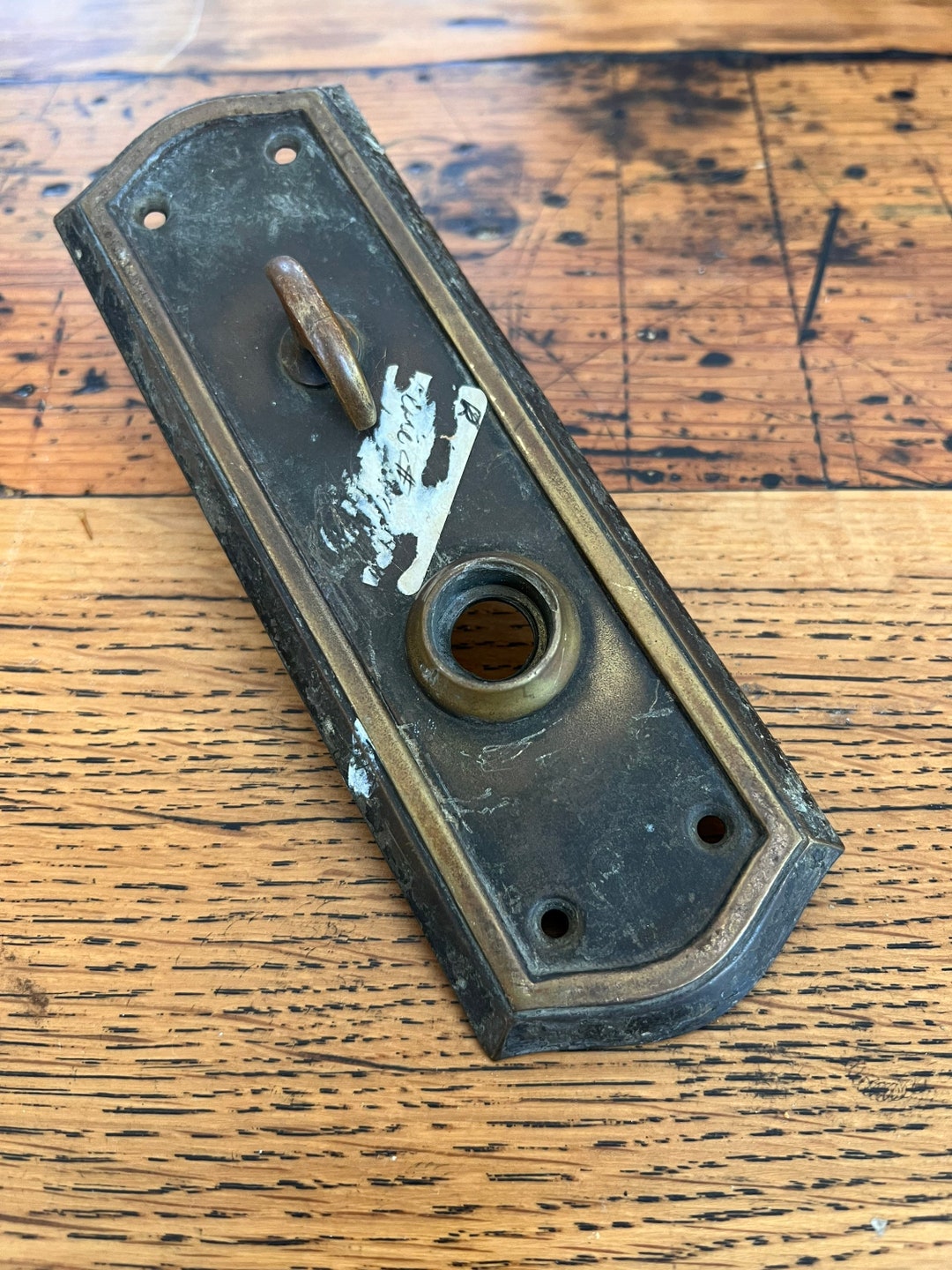 Vintage Door Plate - Knob Back Plate Keyhole - Escutcheon Plate ...