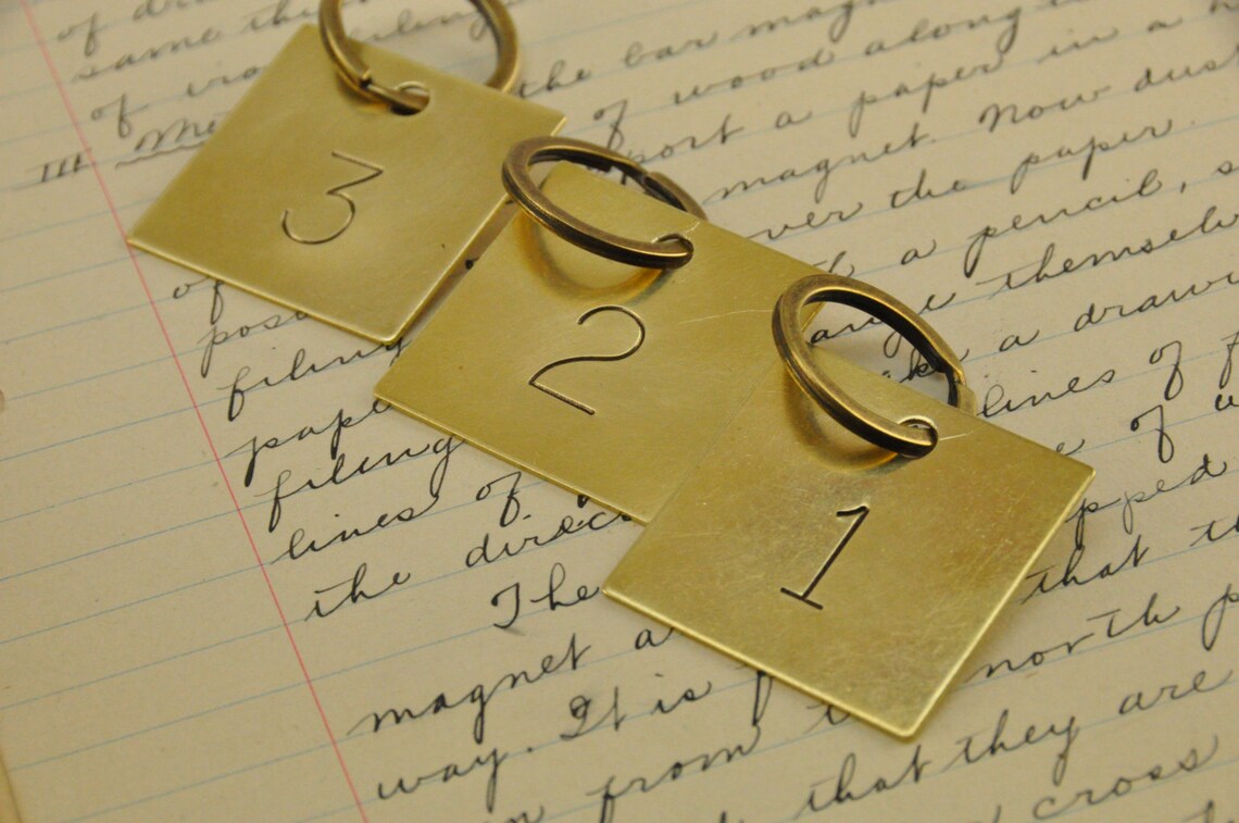 Custom Hand Punched Square Hotel Room Key Tags - Key Fob - Valet Tag ...