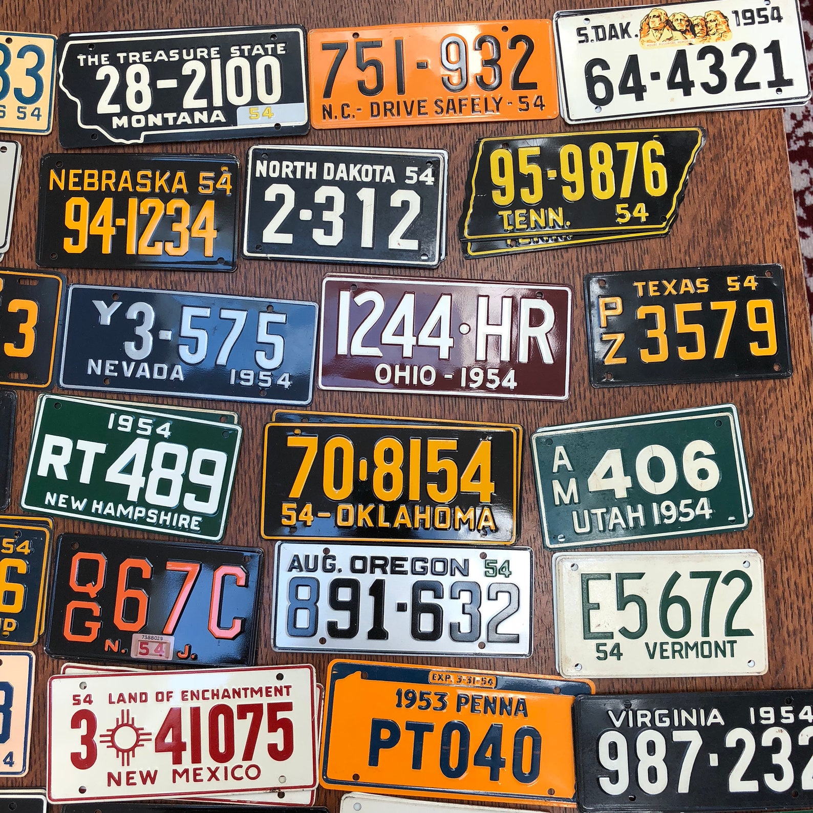 Vintage 1954 Bike License Plates - Choose Your State - Bike Plate ...