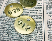 Custom Hand Stamped Old English Round Brass Tag Handmade - Etsy