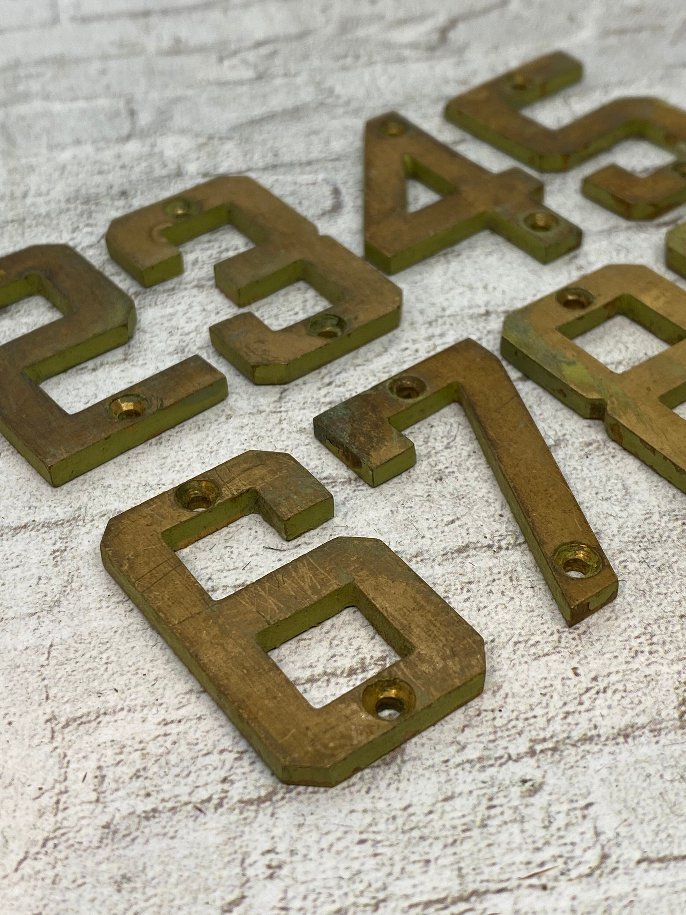 Vintage House Numbers Your Choice Brass House Number - Etsy