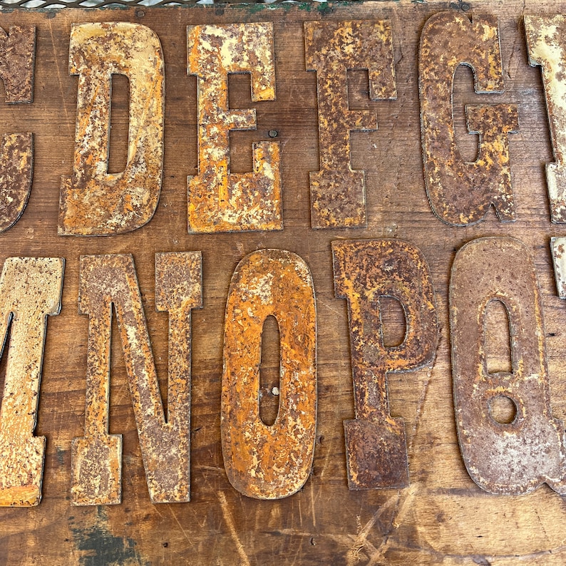 Rusty Metal Letters and Numbers - 6" Letter– Sign Letter - Address ...