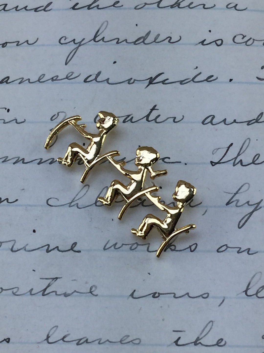 Students in Desks Pin - Gold Enamel Metal Lapel Pin - Teacher Pin ...