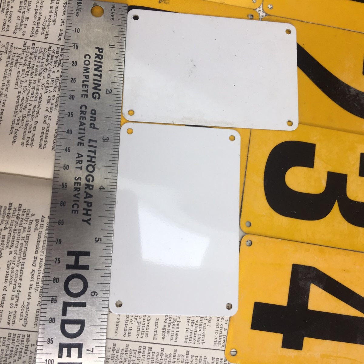 Yellow aluminum School bus number plates - 1 through 9 available ...