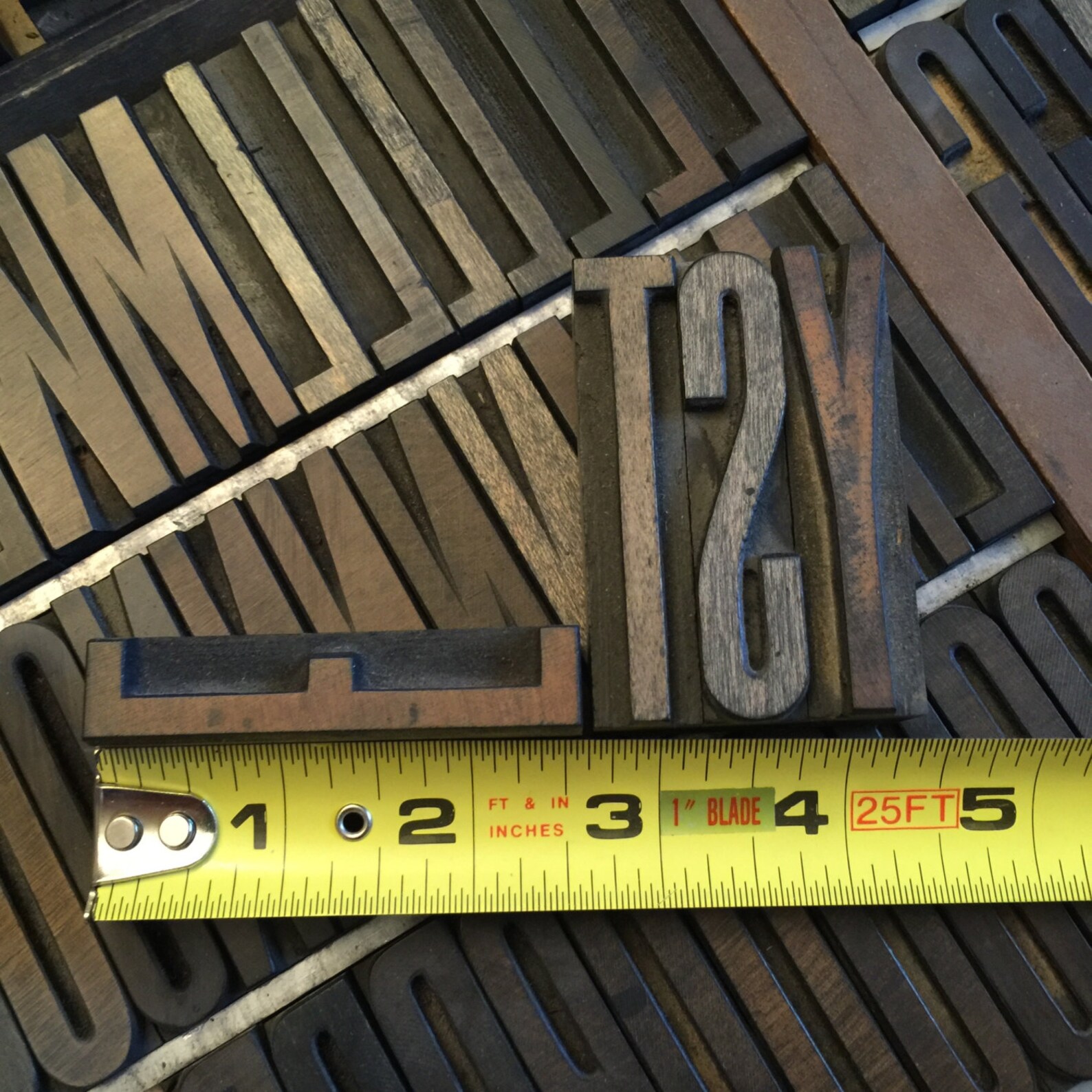 Tall Skinny WOODEN Letterpress Printing Blocks 2.5" Antique - Your ...