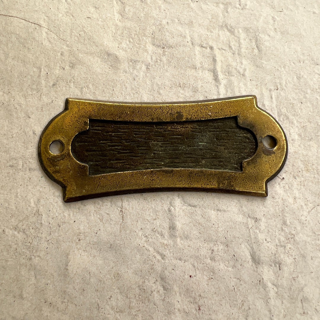 Vintage Plate - Drawer Backplate - Antique Brass Pendant- Brass Knob ...
