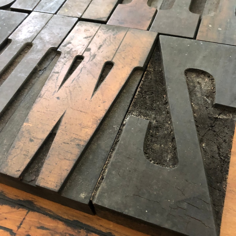 Western Style Font WOODEN Letterpress Printing Blocks choose | Etsy