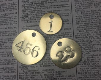 Custom Hand Punched Brass and Metal Tag Hand Stamped Key Tag | Etsy