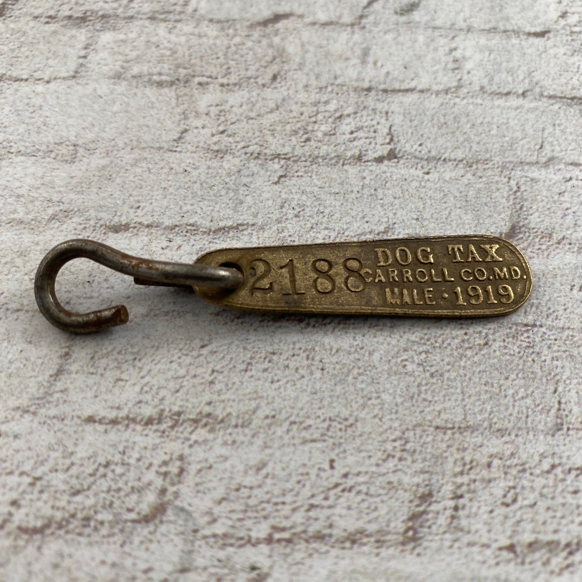 Vintage Brass dog tax tag Carroll county MD dog tax 1919 | Etsy