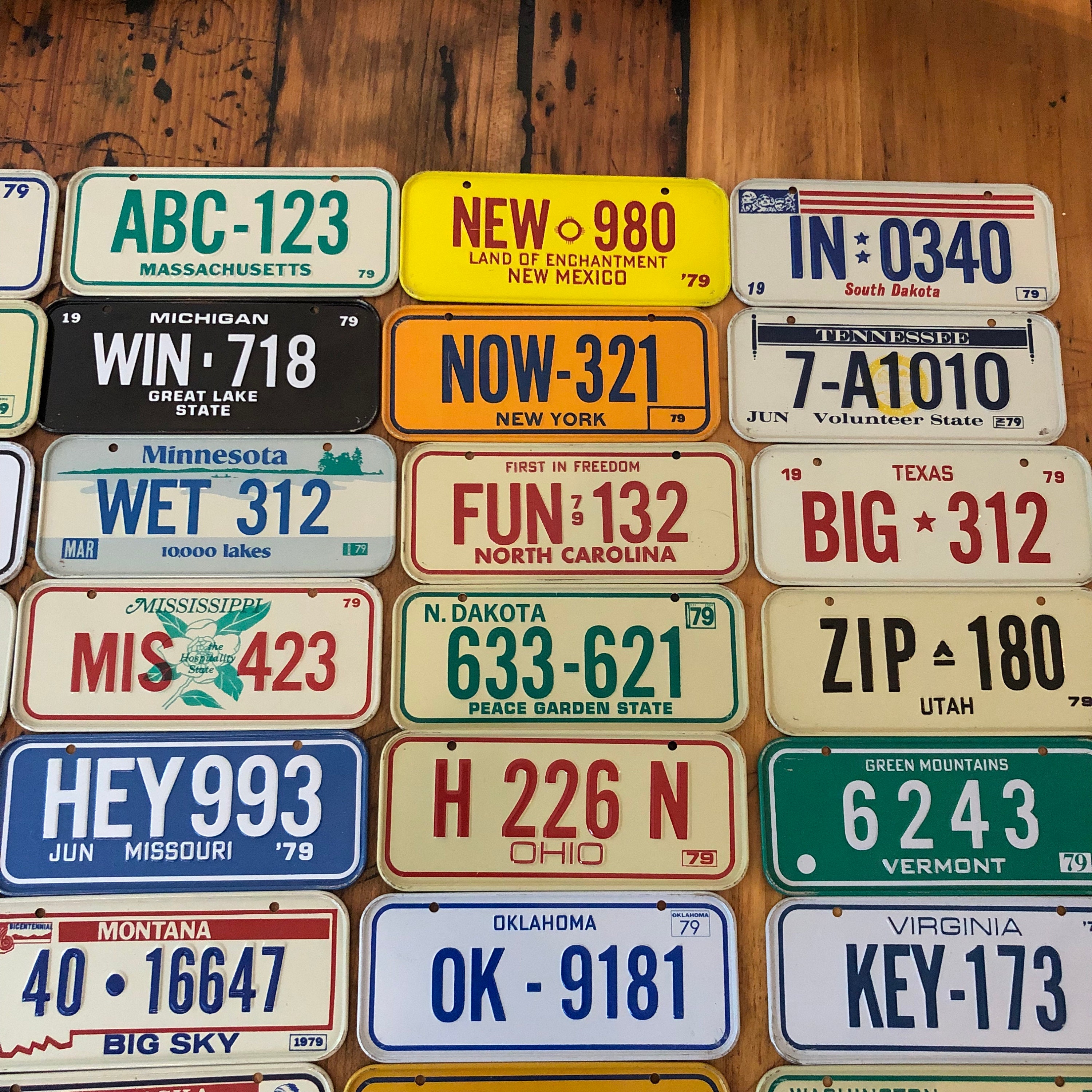 Vintage 1979 Bike License Plates - Choose Your State - Bike Plate ...