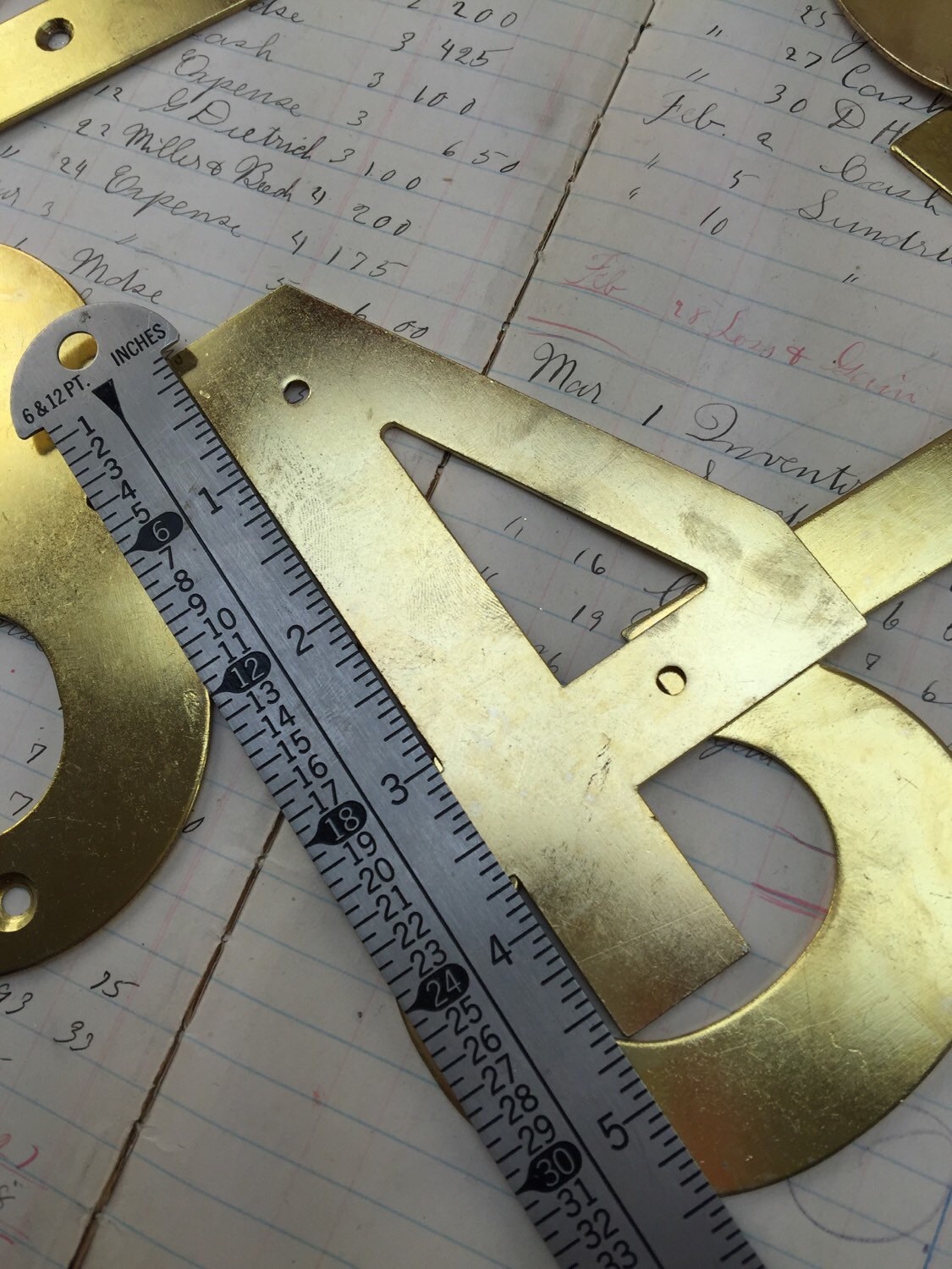 Vintage house numbers - brass House Number - salvaged address Number ...