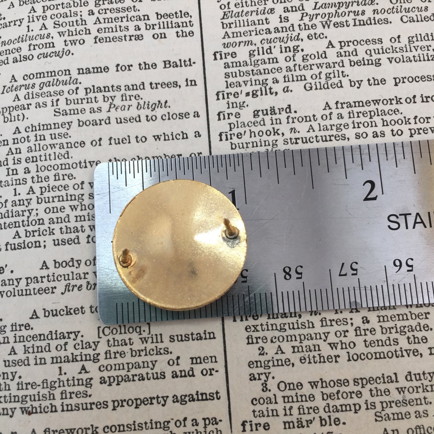 Vintage Fire Department Brass Rank Pin - Uniform collar Pin - Four ...