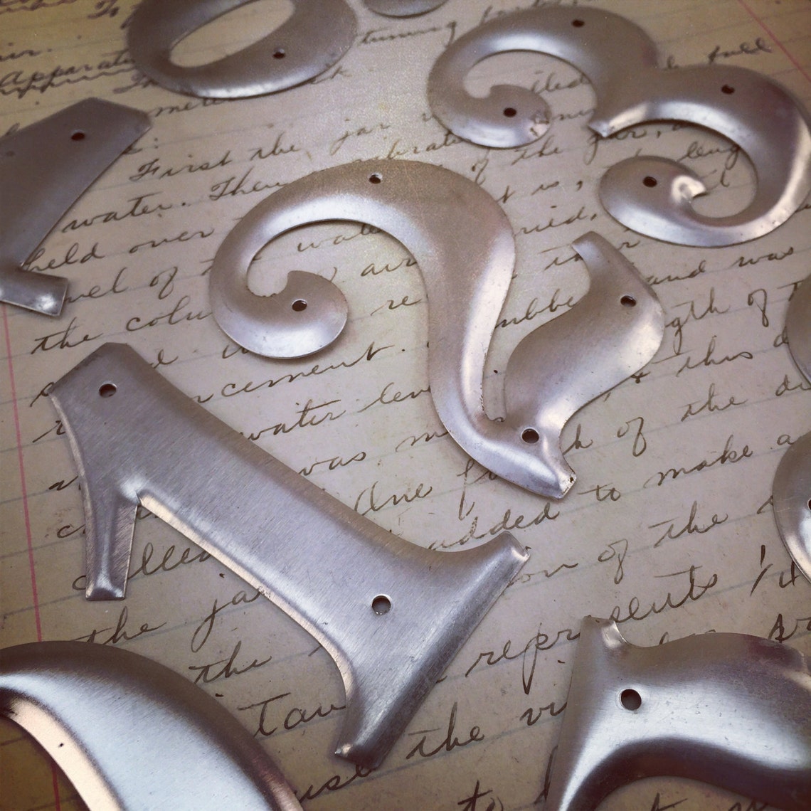 Industrial Metal Numbers 3 Small Vintage Metal Numbers - Etsy