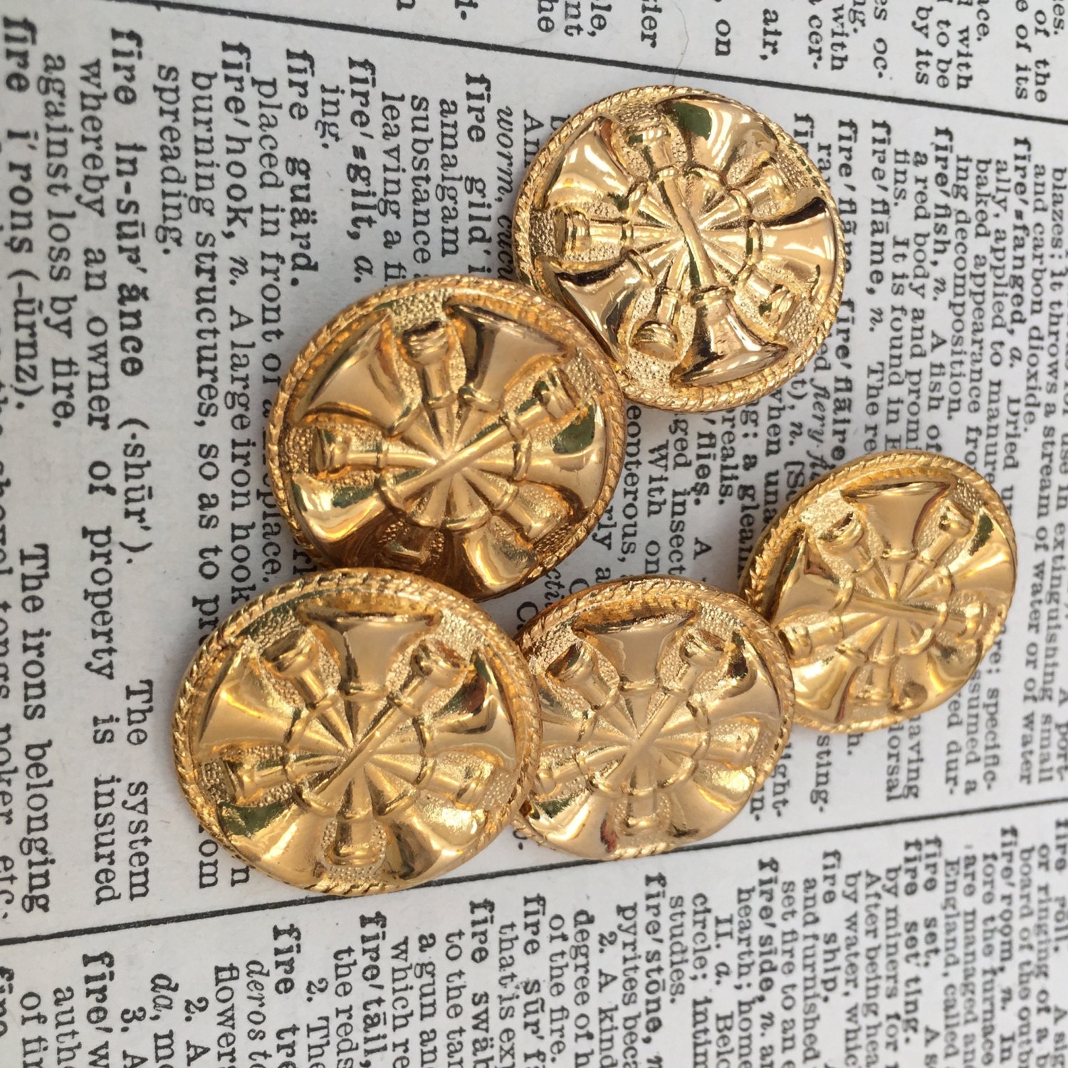 Vintage Fire Department Brass Rank Pin - Uniform collar Pin - Five ...