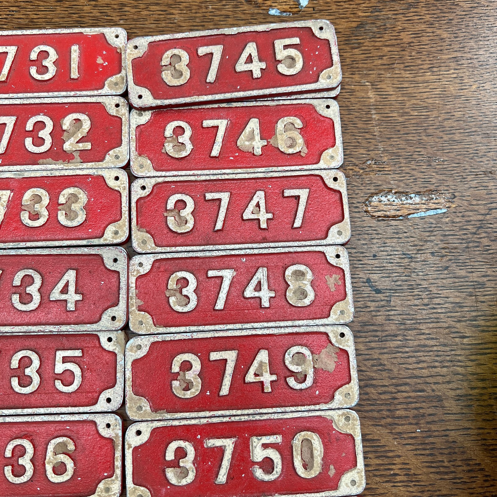 Vintage Fire Box Numbers Red Tags Metal Tag Favorite Numbers - Etsy